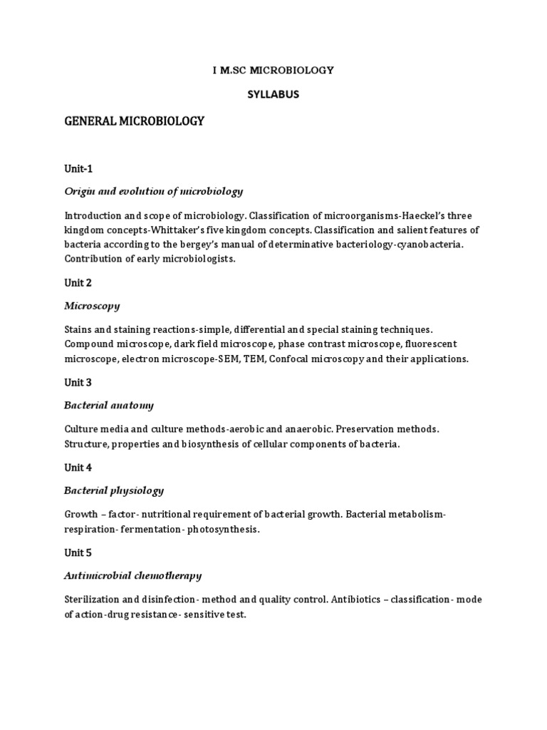General Microbiology: Syllabus | PDF | Immune System | Gene