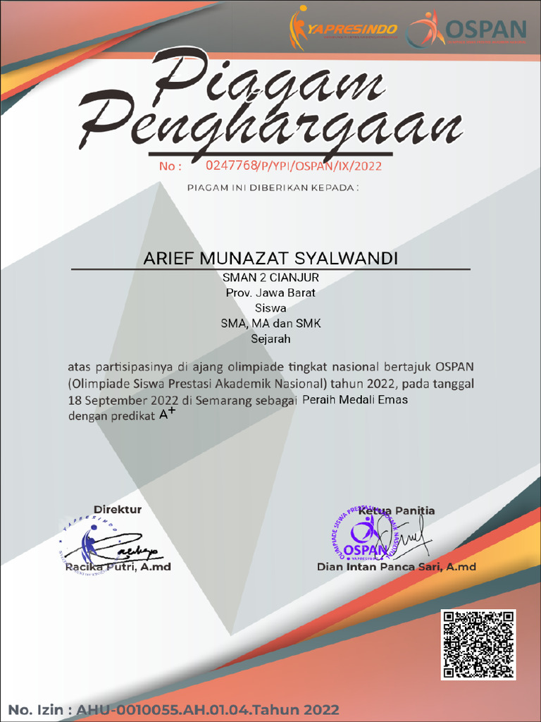 Piag - Sejarah - OSPAN 2022 | PDF