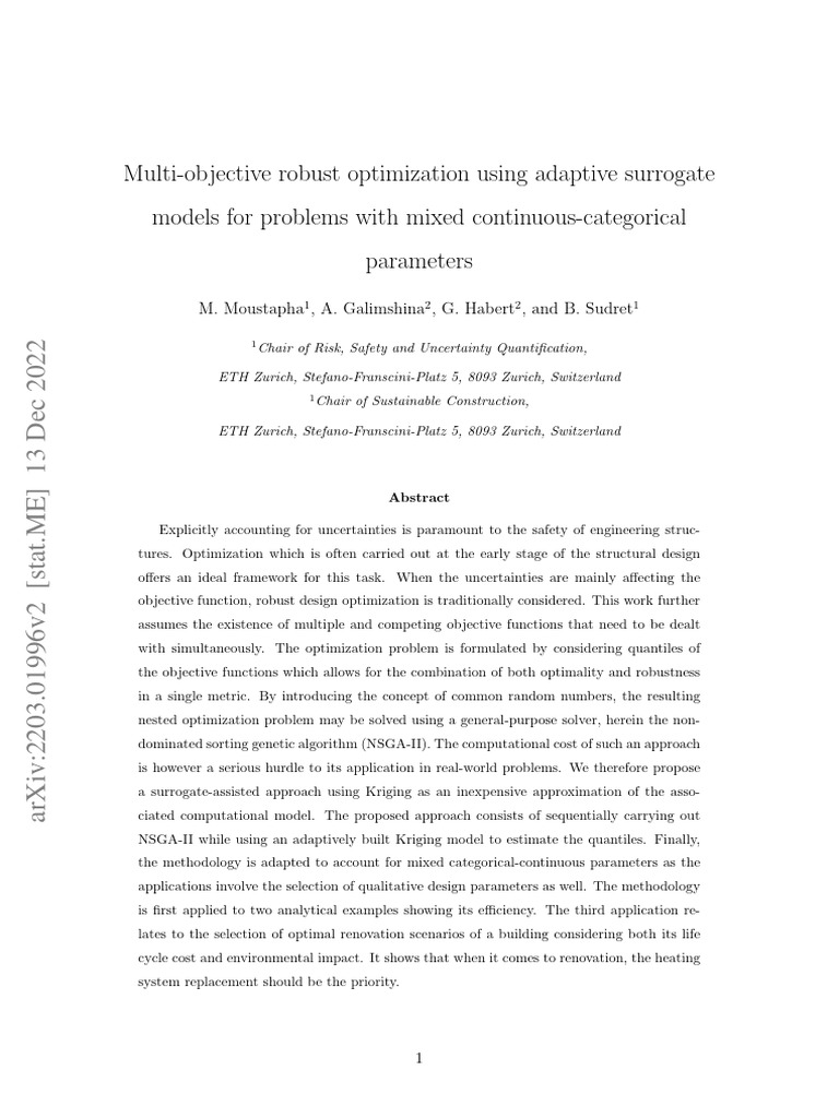 Multi Objective Robust Optimization Using Adaptive Surrogate Models For Problems With Mixed