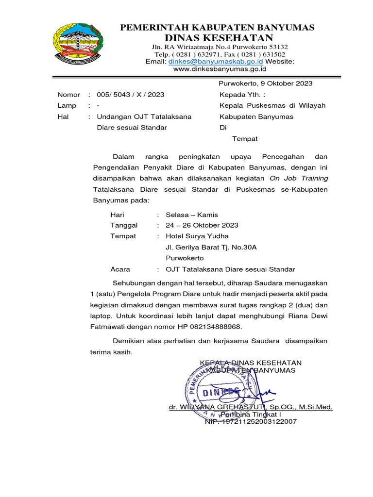OJT Tatalaksana Diare di Banyumas | PDF