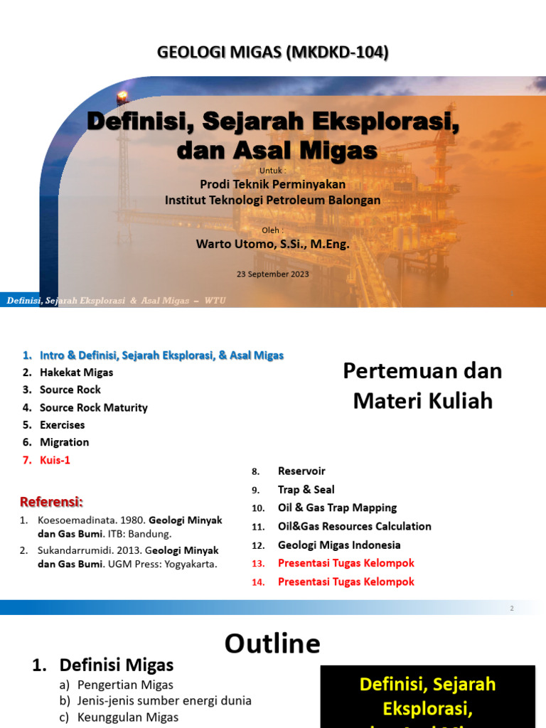 Definisi, Sejarah Eksplorasi, & Asal Migas | PDF