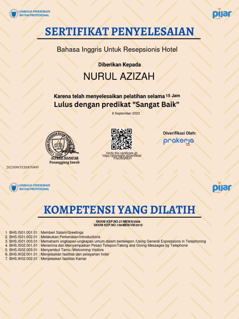 Pijar Mahir-Bahasa Inggris Untuk Resepsionis | PDF