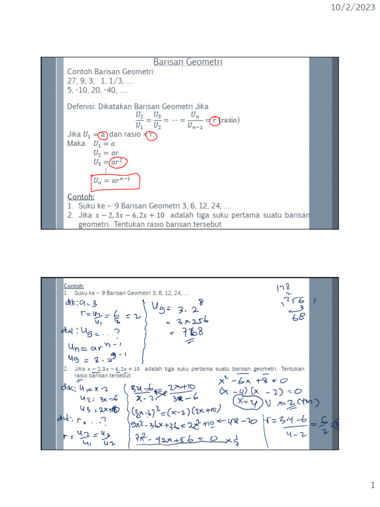 Barisan Geometri X-2 | PDF