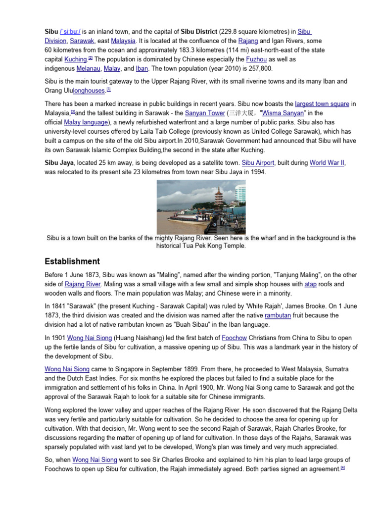 Sibu: Historical Overview and Development | PDF