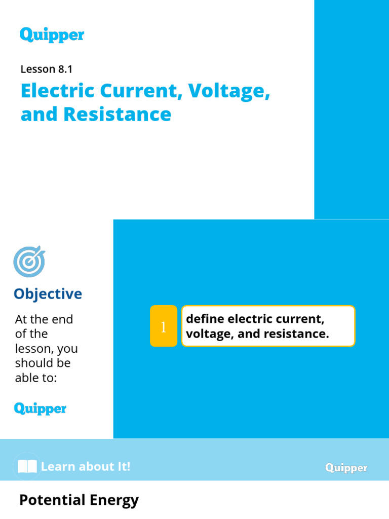 Science 8 8.1 Electric Current, Voltage, and Resistance | PDF