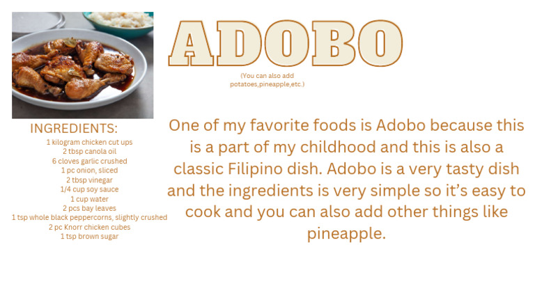 Adobo: A Classic Filipino Favorite | PDF