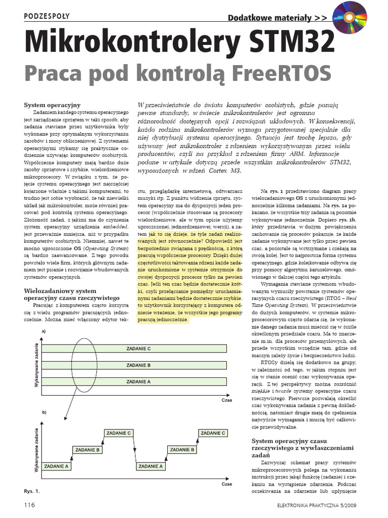 Mikrokontrolery STM32 - Praca Pod Kontrolä FreeRTOS | PDF