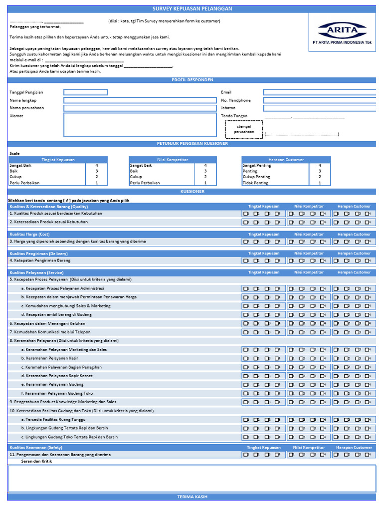 Survey Kepuasan Pelanggan | PDF