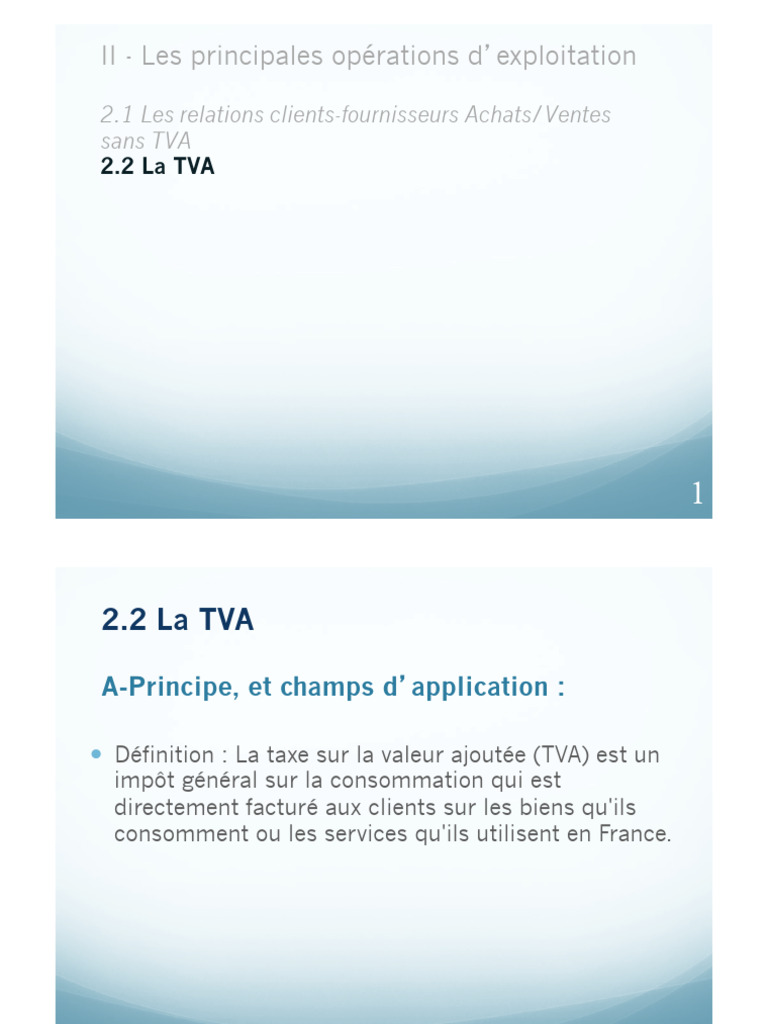 2.2 - La TVA | PDF