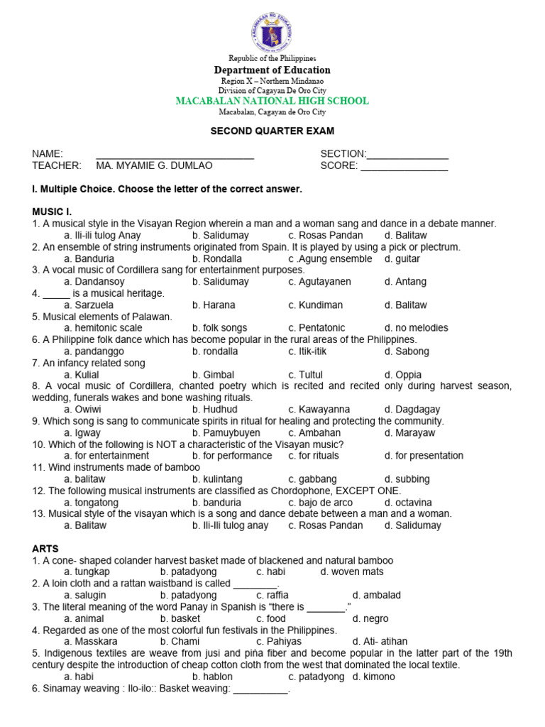 Q2 Mapeh Exam | Download Free PDF | Vitamin | Healthy Diet