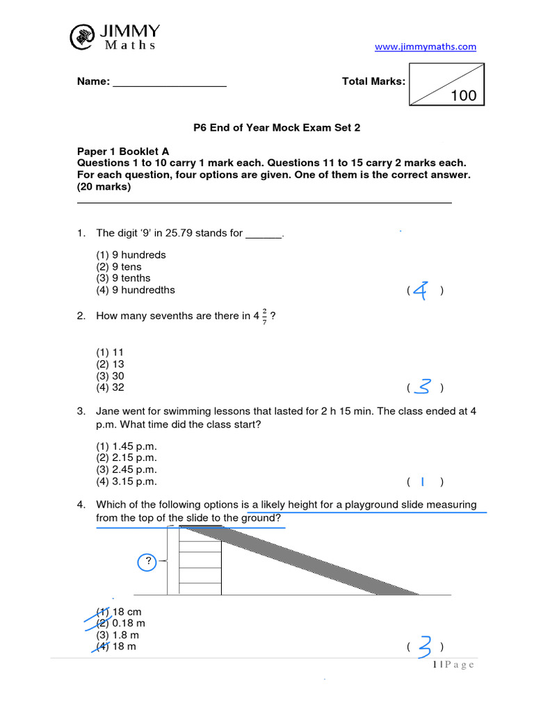 P6 SA2 Mock Exam - Set 2 | PDF