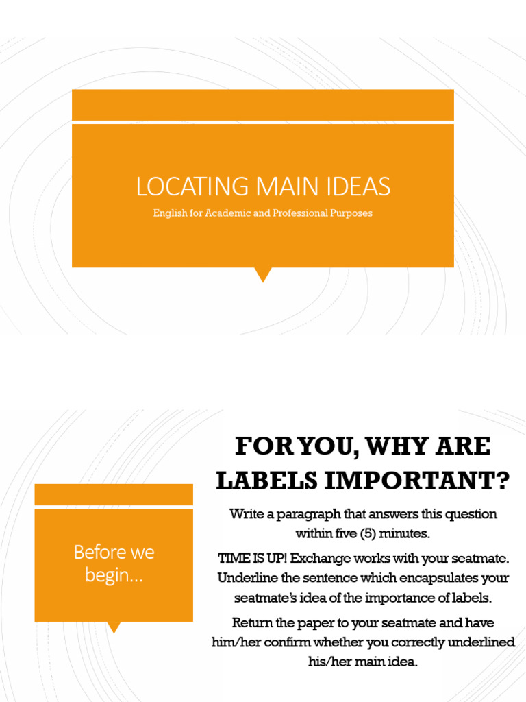 EAPP L2. Locating Main Ideas | PDF