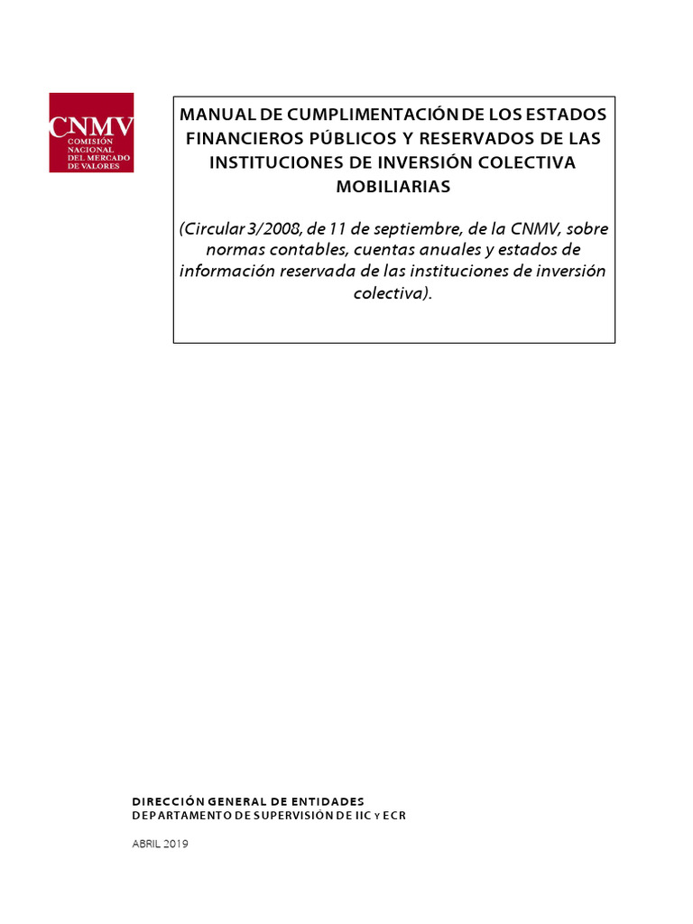 Manual Cumplimentacion IIC Mobiliarias | PDF
