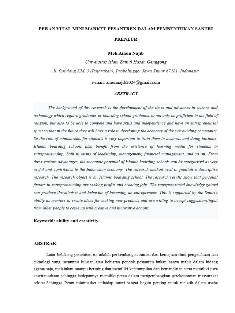 Artikel Magang | PDF | Bisnis | Kesehatan Holistik