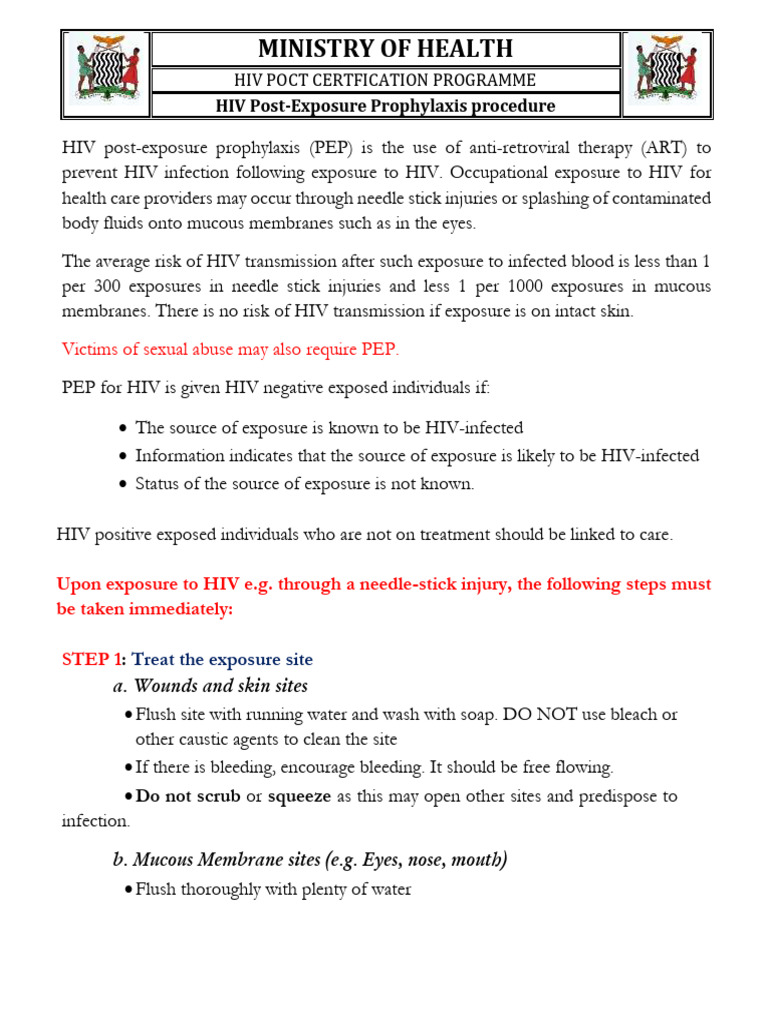 PEP Job Aid | PDF | Animal Viral Diseases | Medical Specialties