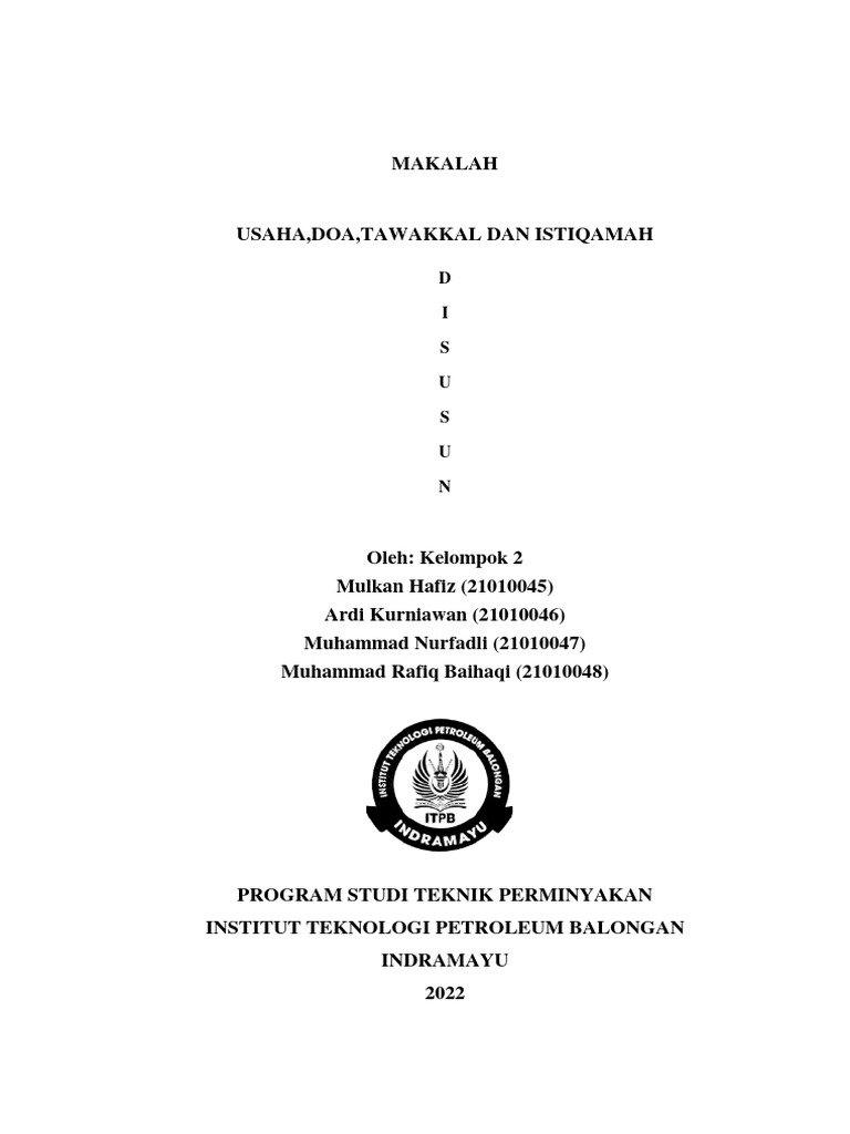 Makalah - Usaha - Doa - Tawakkal - Dan - Istiqomah KELOMPOK 2 - TP B-2 | PDF | Karier & Perkembangan
