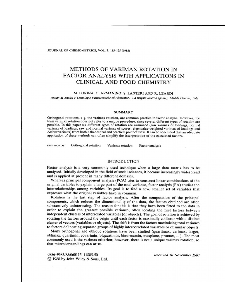 Varimax | PDF