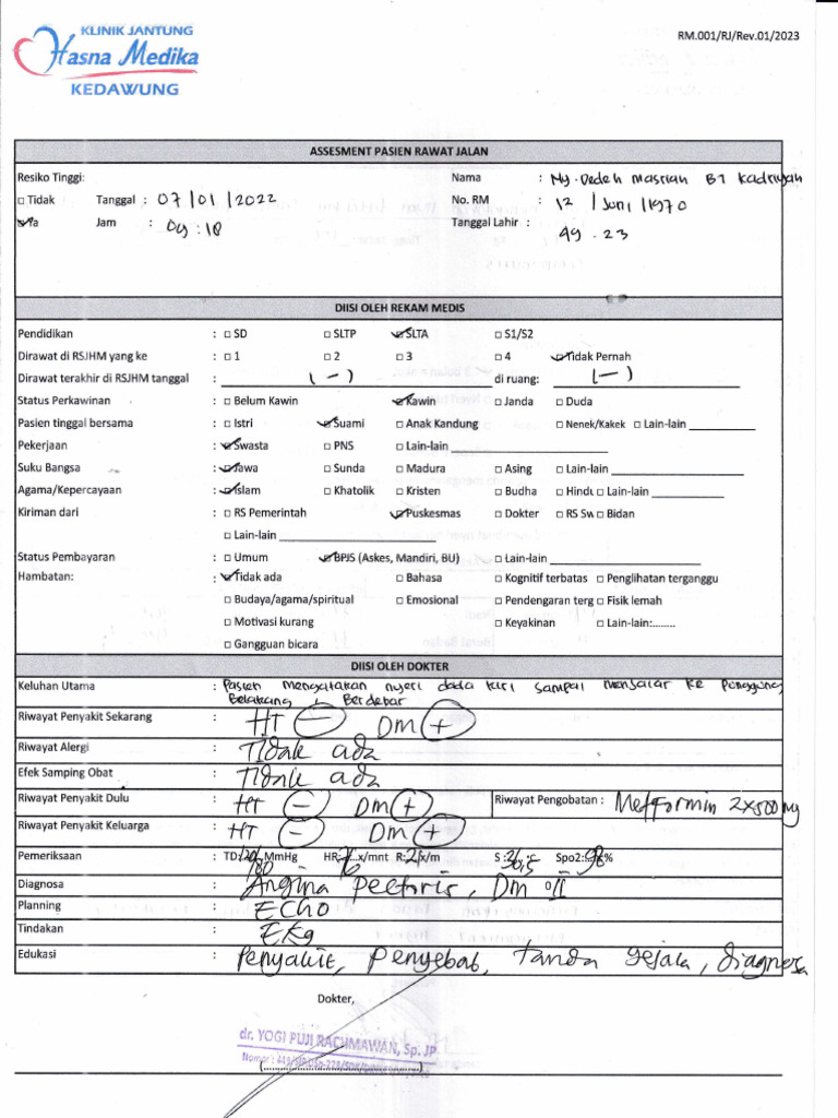 Assesmet Pasien Rawat Jalan - 20230921 - 0001 | PDF