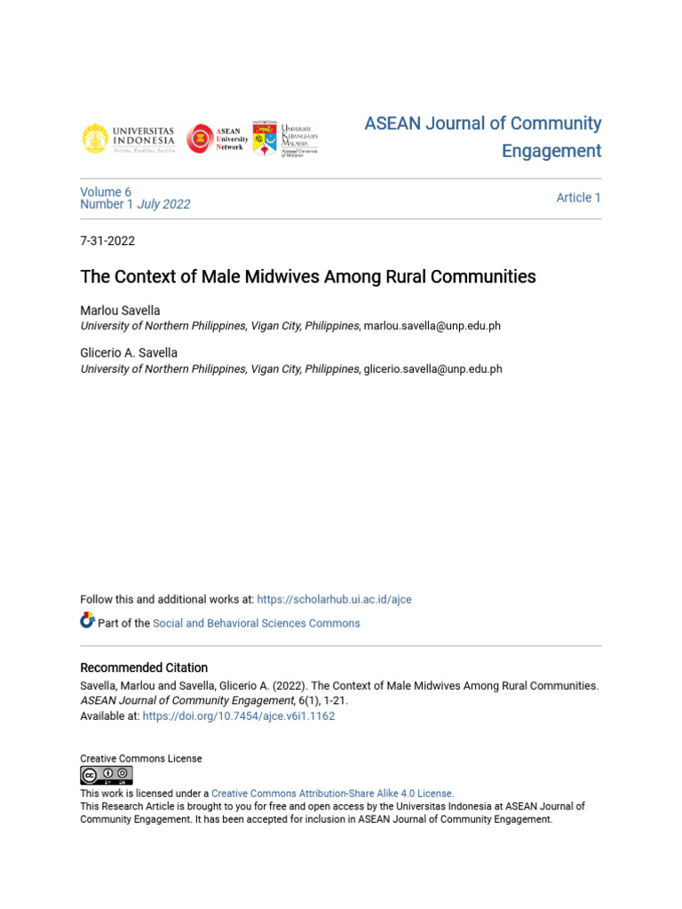 The Context of Male Midwives Among Rural Communities | PDF | Midwife | Midwifery