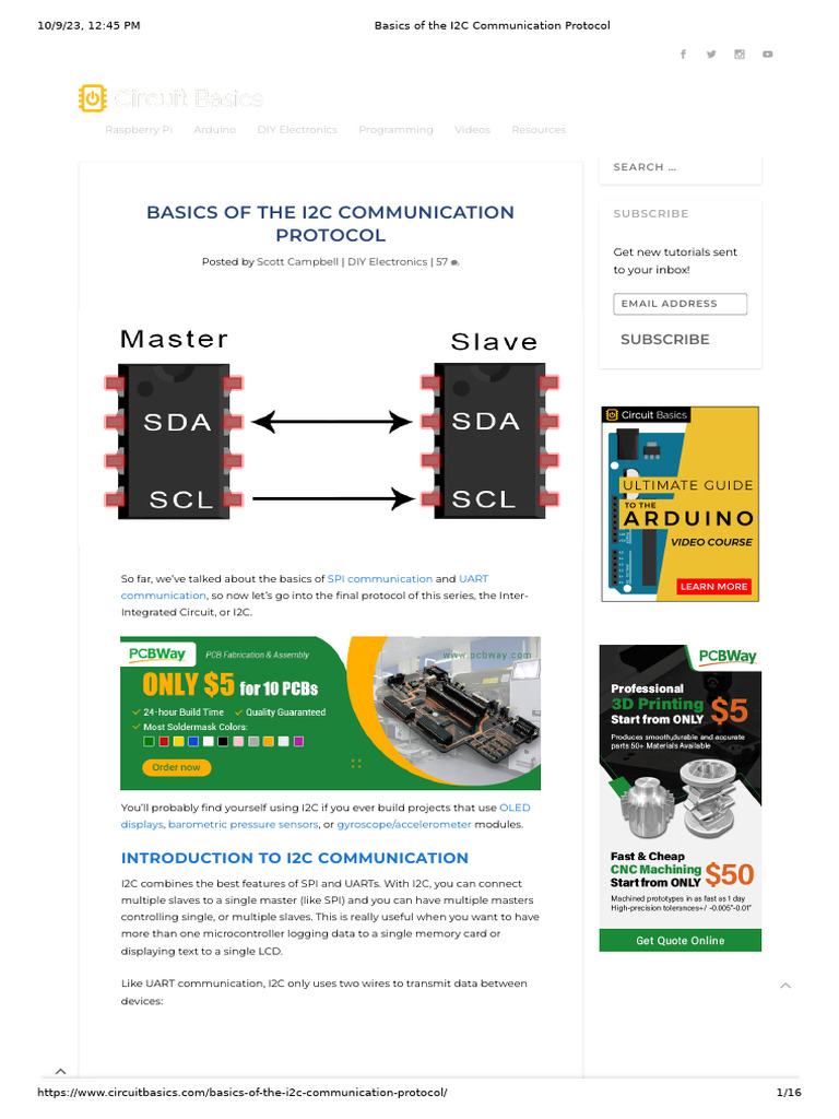 Basics of The I2C Communication Protocol | PDF