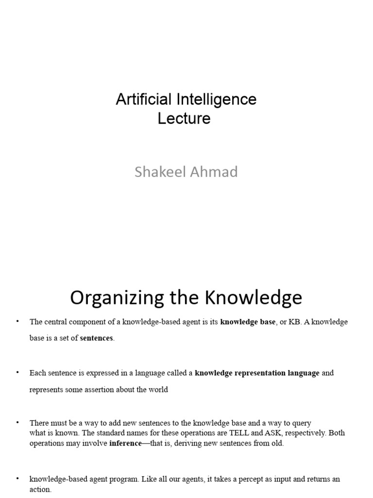 AI Lecture 13 14 KnowledgeRepresentation | PDF | Knowledge Representation And Reasoning | Class ...