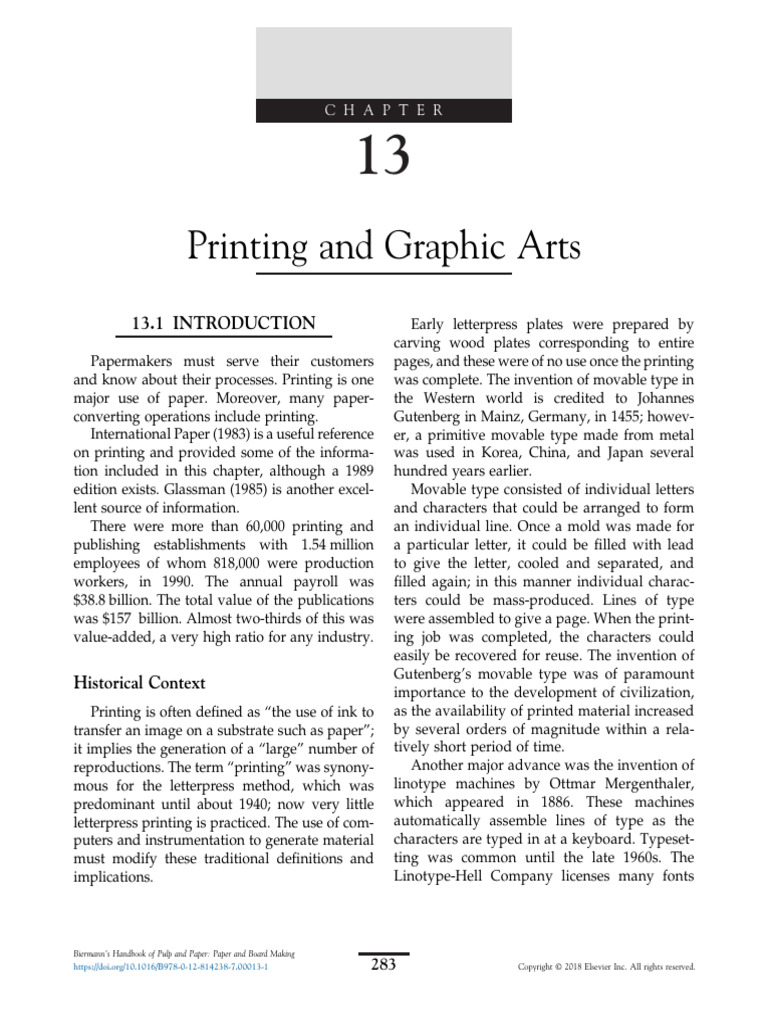 CH-13 Printing and Graphic Arts | PDF | Lithography | Printing