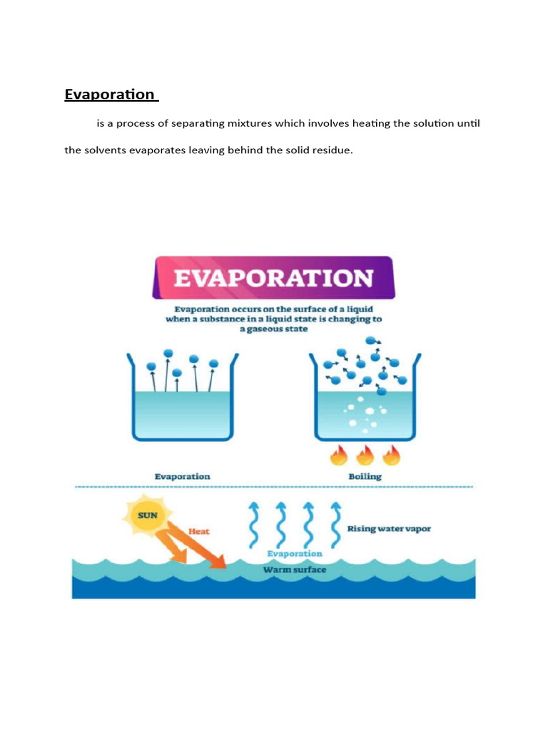 Evaporation Is A Process of Separating | PDF