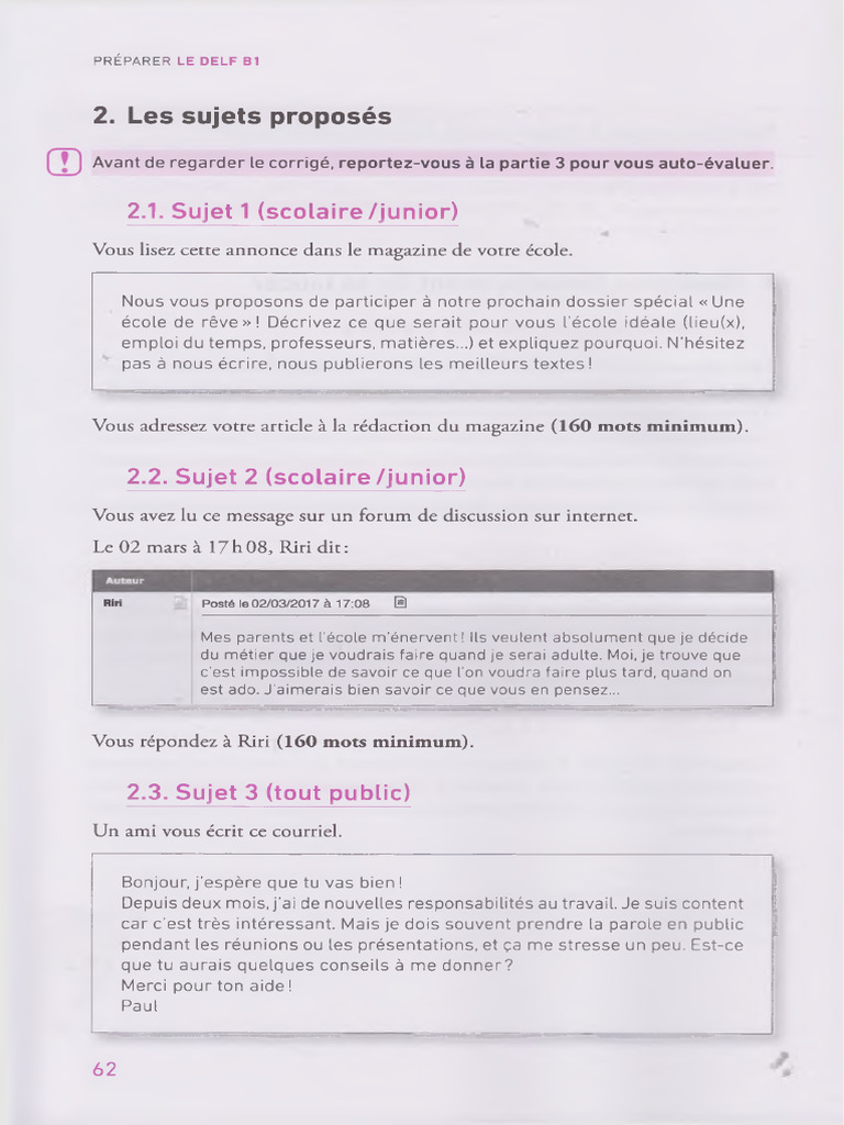 PE B1 Sujet | PDF