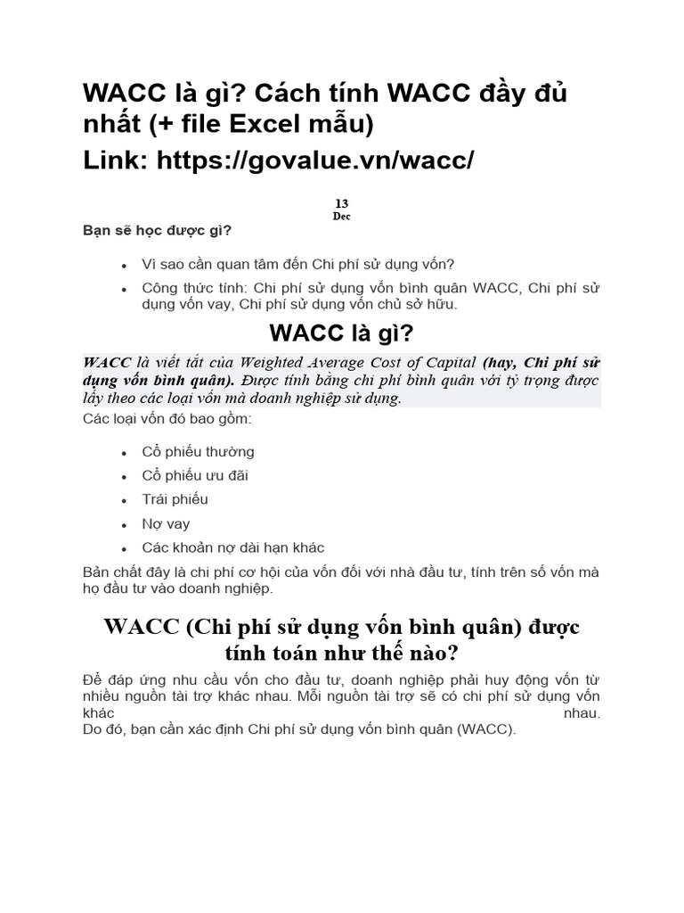 WACC Là Gì | PDF