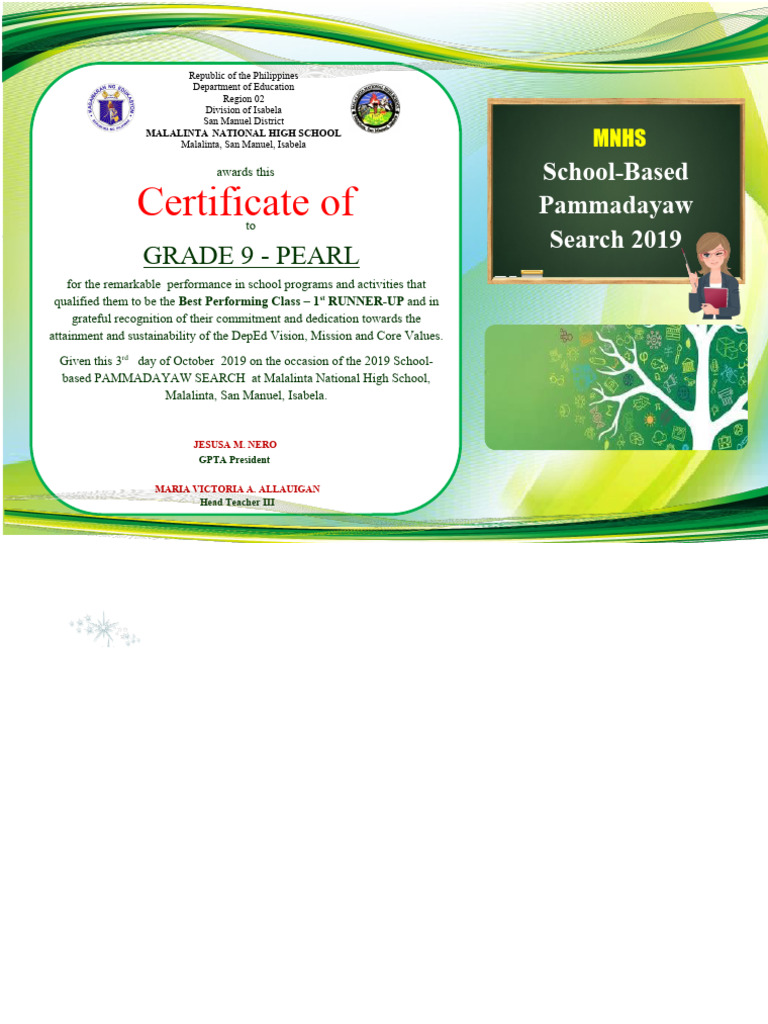 Certificate-bEST pERFORMING-9 pEARL | PDF