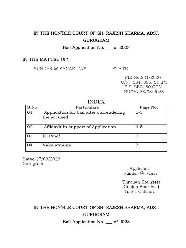Sunder at Sagar Bail | PDF