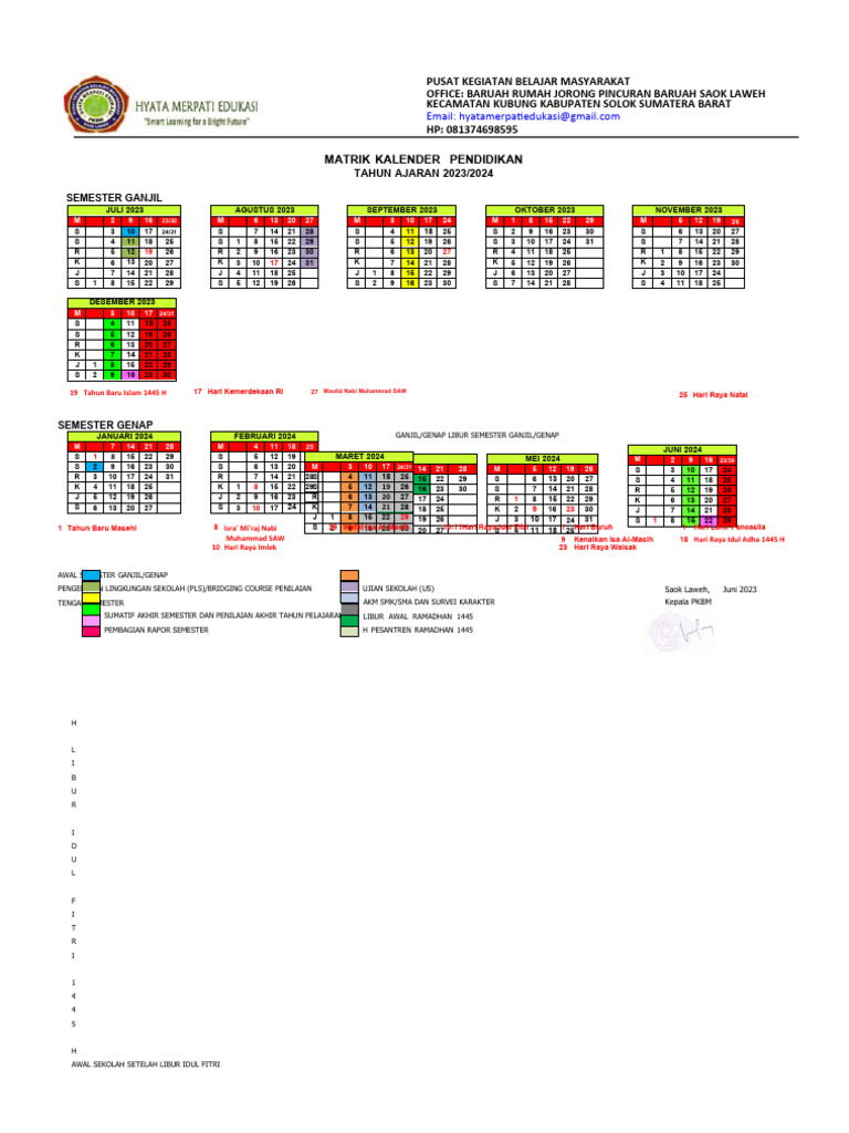 Kalender Pendidikan Paket C | PDF