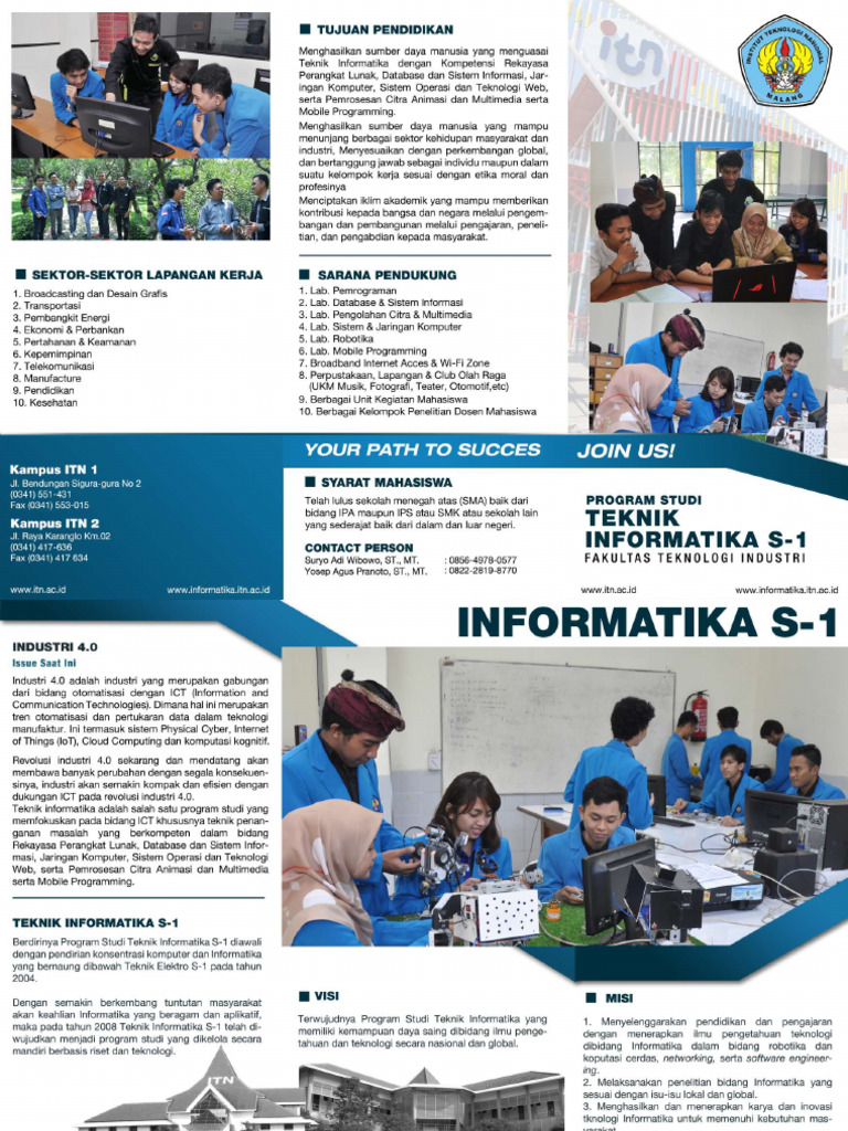 Brosur Teknik Informatika Itn Malang 2022 | PDF