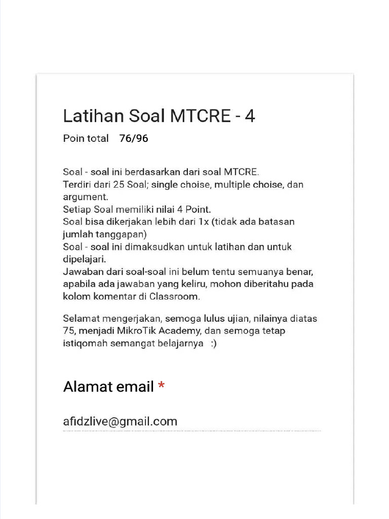 Gabungan Soal MTCRE | PDF