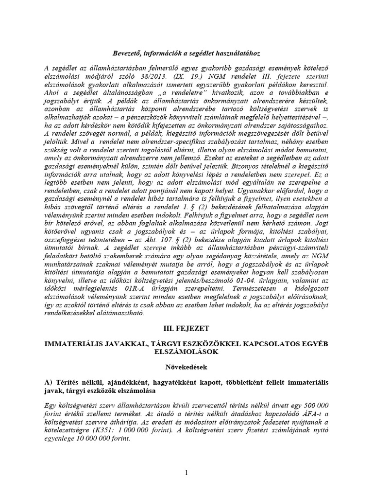 Segédlet Konyveles III Fejezet | PDF