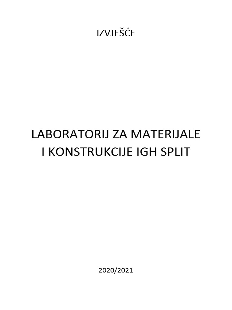 Lab. Za Meterijale I Konstrukcije Igh ST | PDF