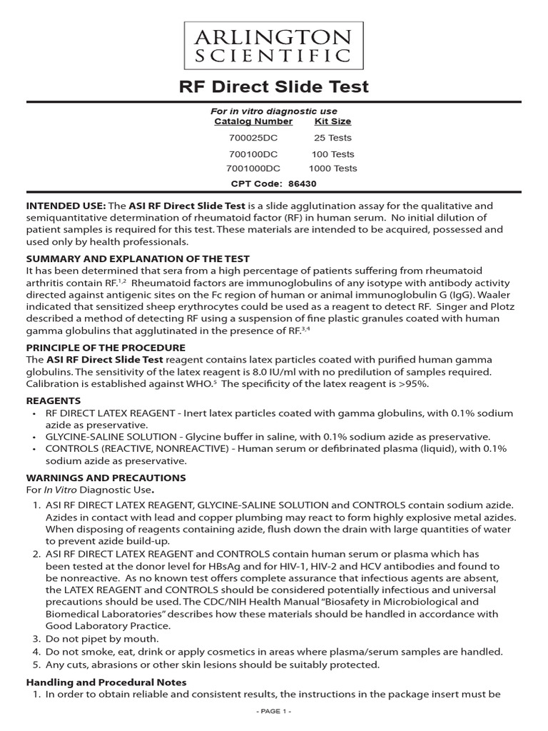 Asi RF | PDF | Antibody | Immunoglobulin G