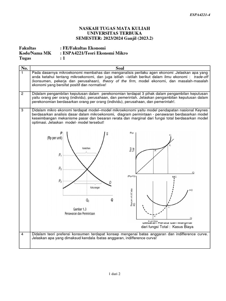 Soal Espa4221 tmk1 4 | PDF Soal Espa4221 tmk1 4 | PDF