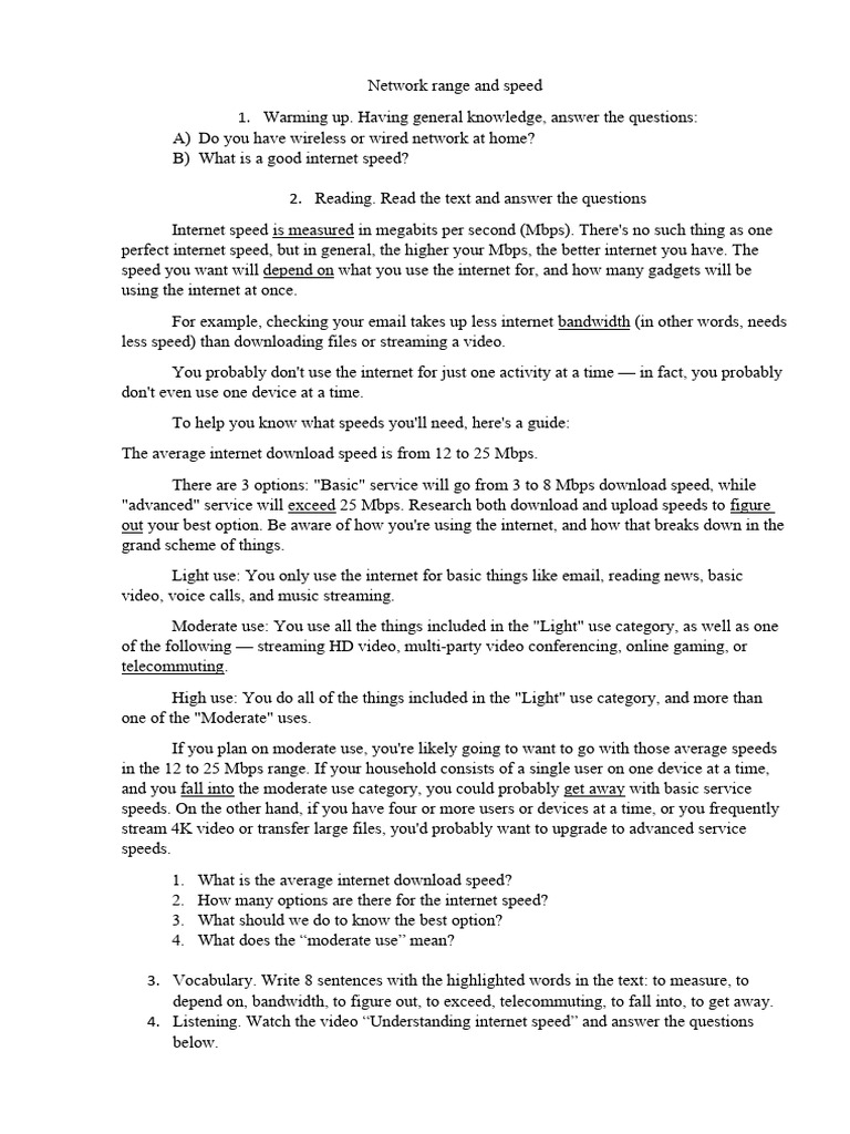 Network Range and Speed | PDF | Internet | Streaming Media