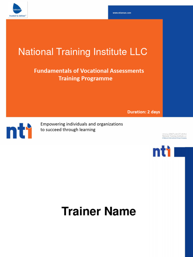 Vocational Assessment Training Program | PDF | Business | Art