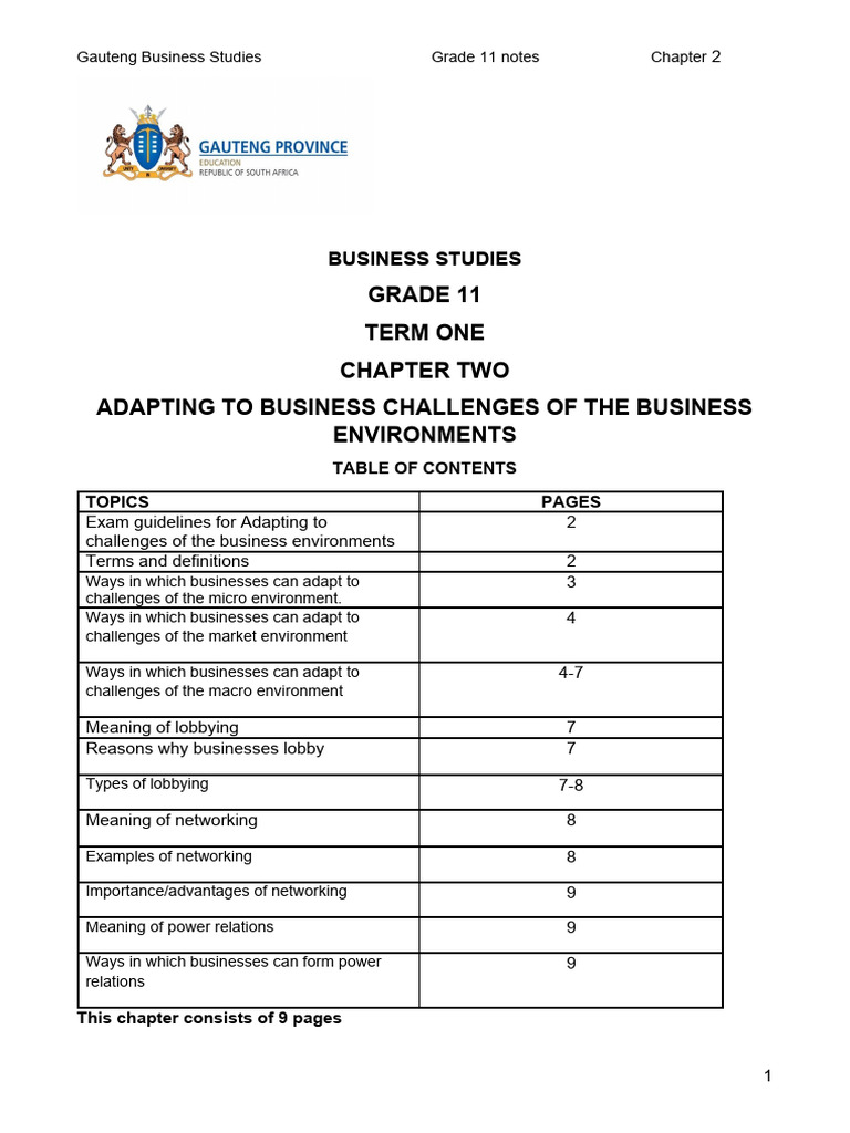 Chapter 2 - Adapting To Challenges | PDF