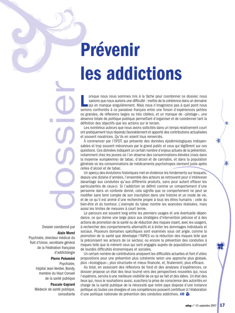 ADSP Démarche Prevenir Les Addictions | PDF