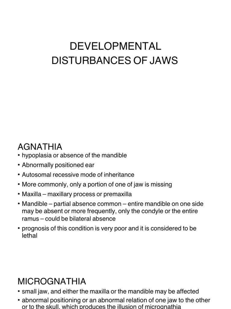 Developmental Disturbance of Jaw | PDF