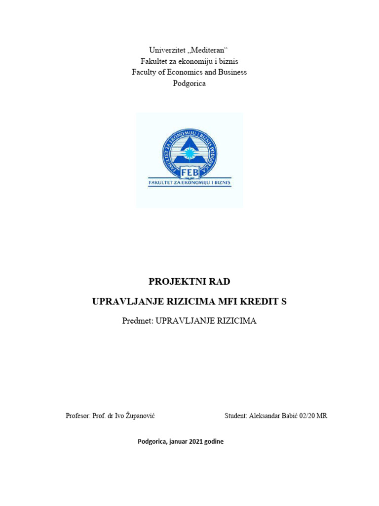 Upravljanje Rizicima | PDF