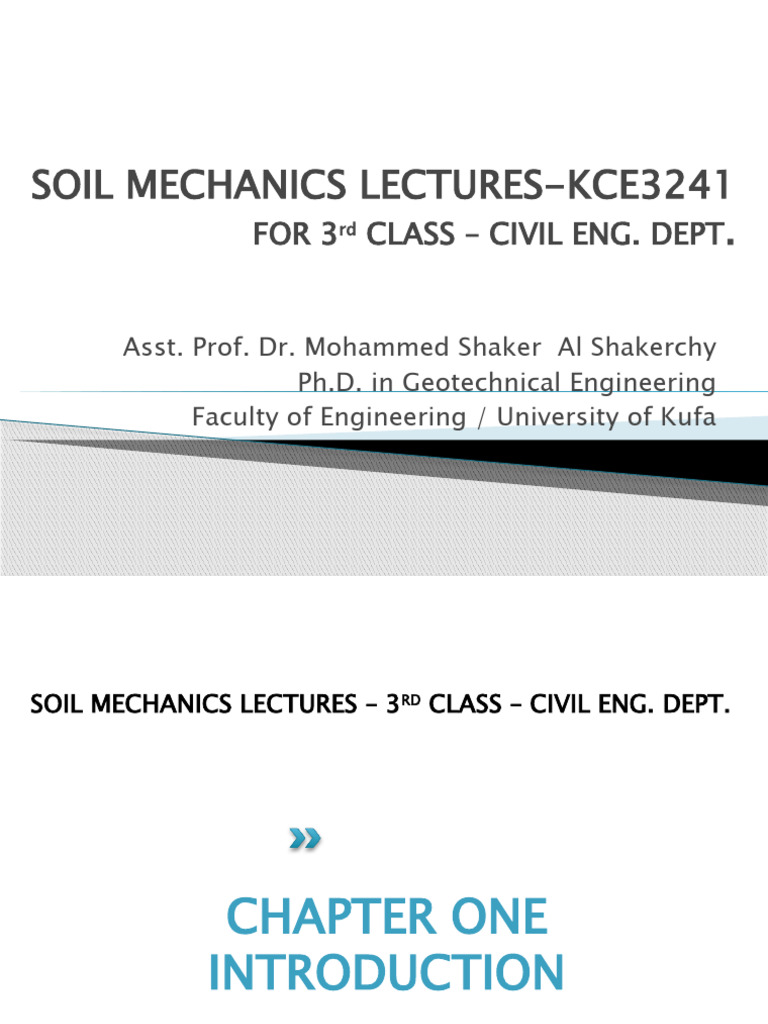 Soil Mechanics Ch1 Introduction | PDF | Science & Mathematics