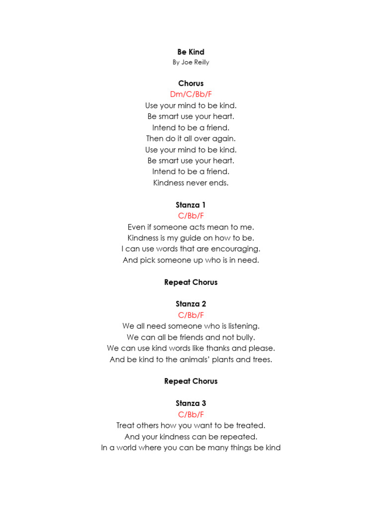 Be Kind | PDF | Language Arts & Discipline