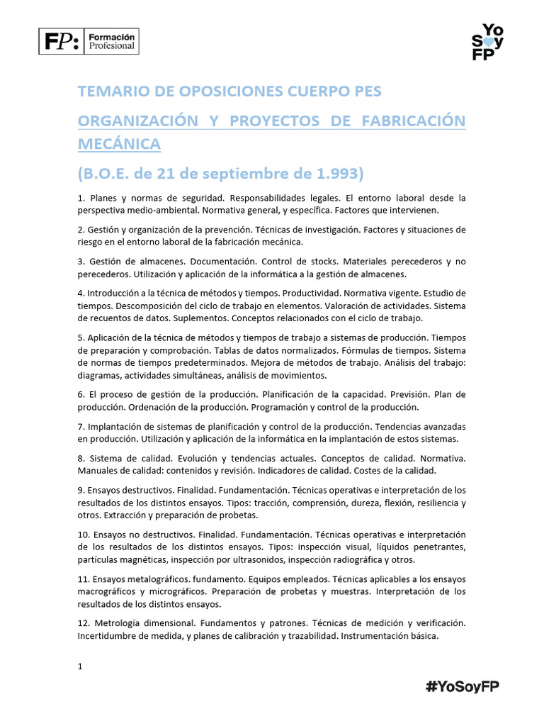 Organizaci N y Proyectos de Fabricaci N Mec Nica | PDF