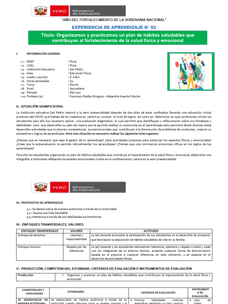 Eda 2 Tercero San Pedro 2022 | PDF | Aprendizaje | Evaluación