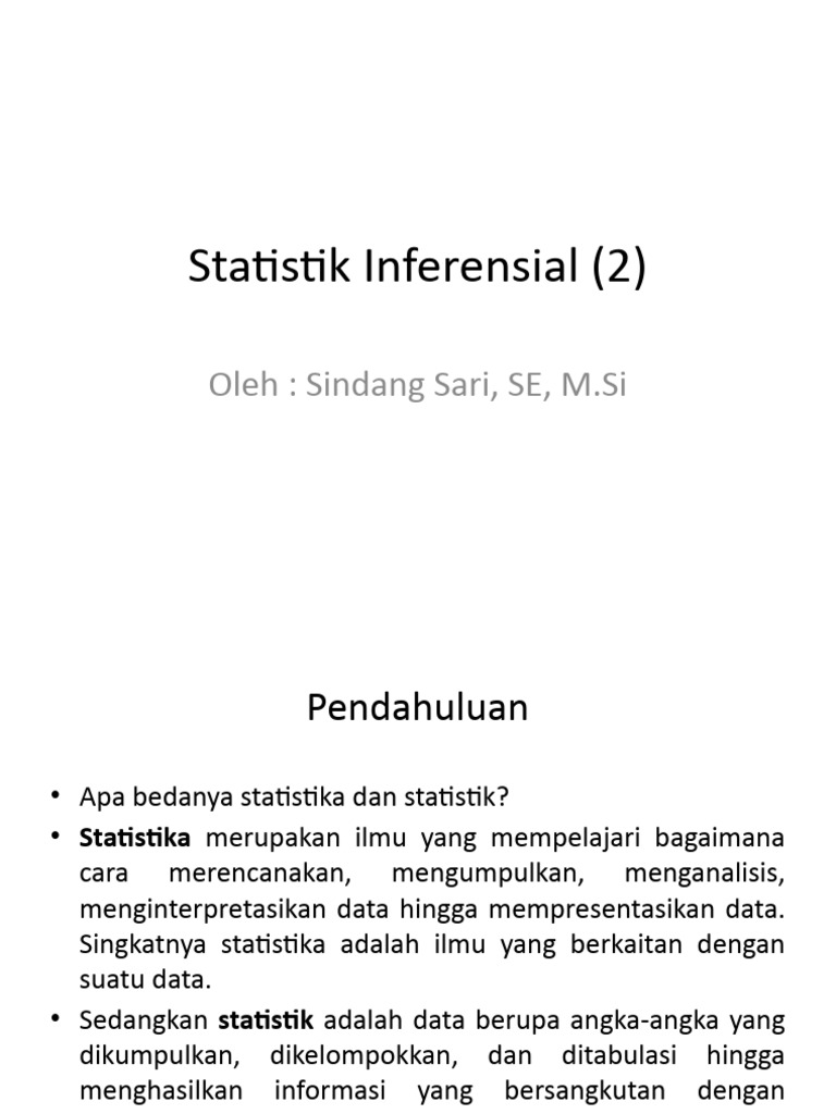 Statistik Inferensial | PDF
