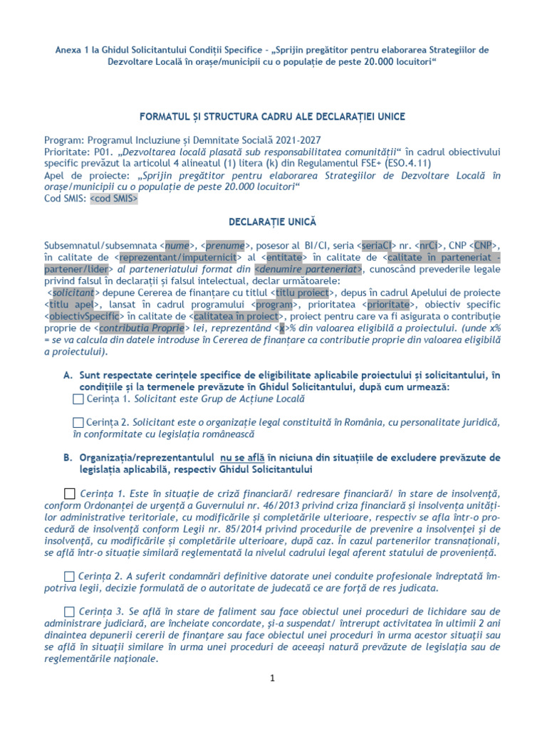 Anexa 1 Declaratia Unica - 18.07.2023 | PDF